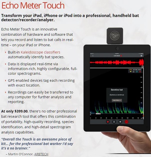 Bats for the Home | Echo Meter Touch Handheld Bat Detector