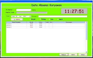 Contoh Program Absensi dengan delphi