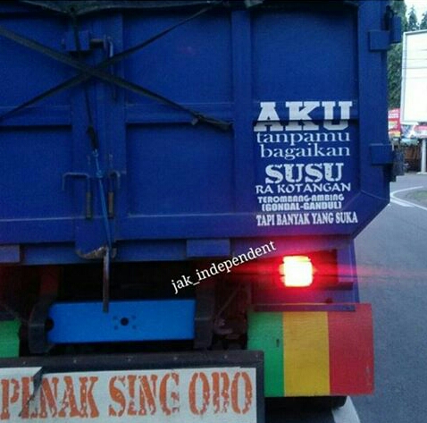 20 Meme Tulisan di Belakang Truk Ini Bikin Ngakak