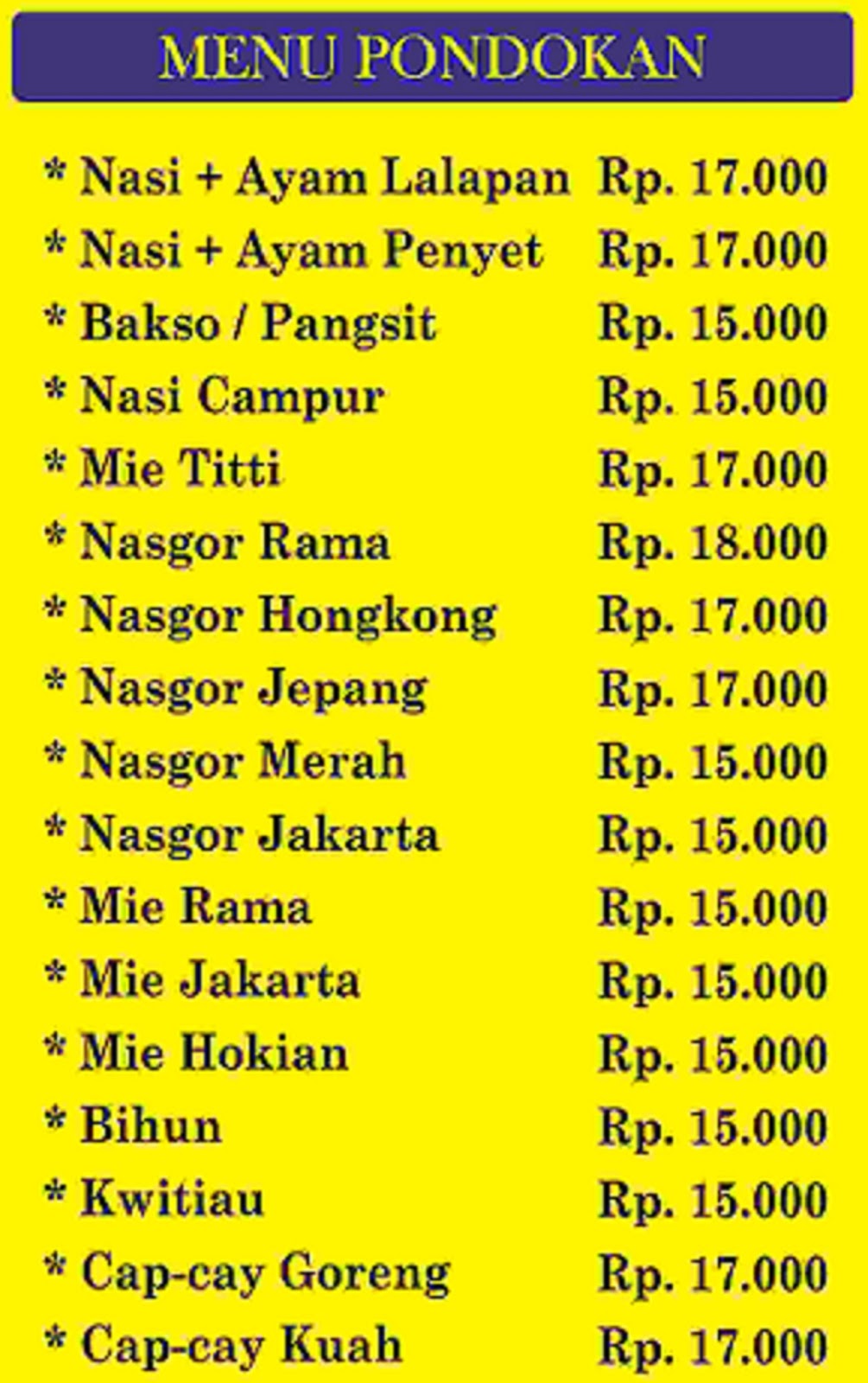 Menu Sajian RM Rama - RM Rama Catering Service
