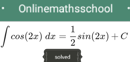Integral of cos 2x - Math Help Faq