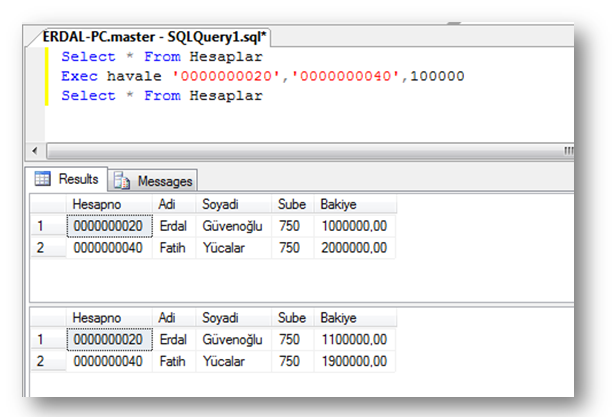 Yazılımcılar Dünyası: SQL Server ve Transaction