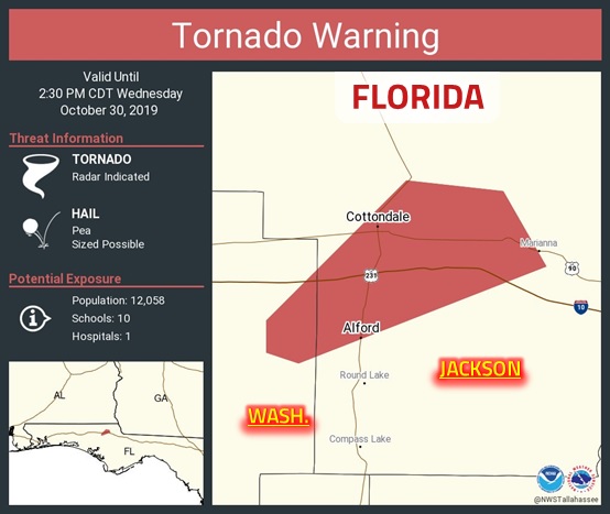 GeoFact of the Day: 10/30/2019 Florida Tornado Warning 1