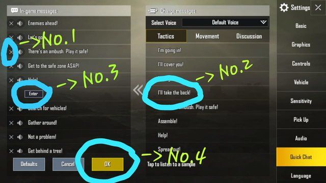 How to change Quick Chat in Pubg