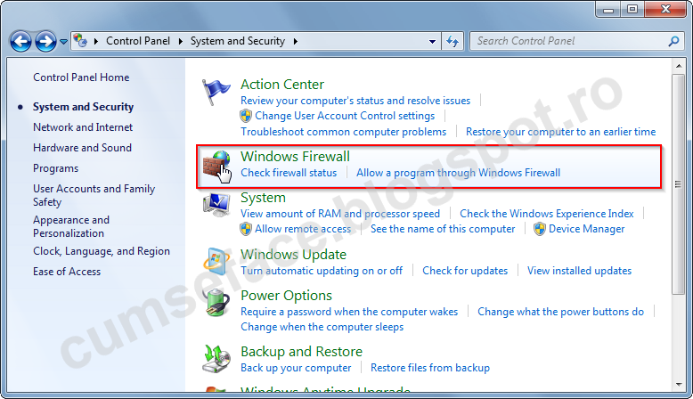 cum dezactivez firewall in Windows 7 - Cum Se Face