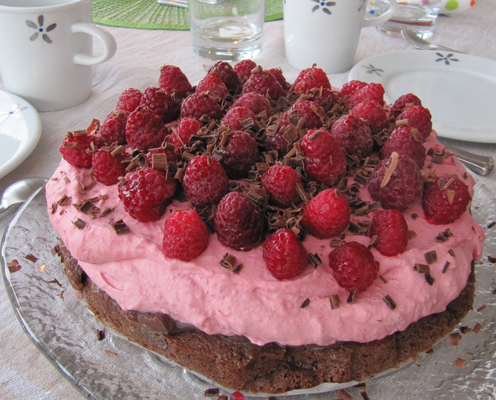 älskar fika: Hallon- och chokladtårta