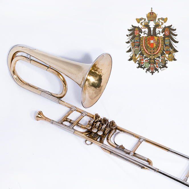 Unique Tornister Rotary Valve Trombone, Antique Austro-Hungary 1890 ...