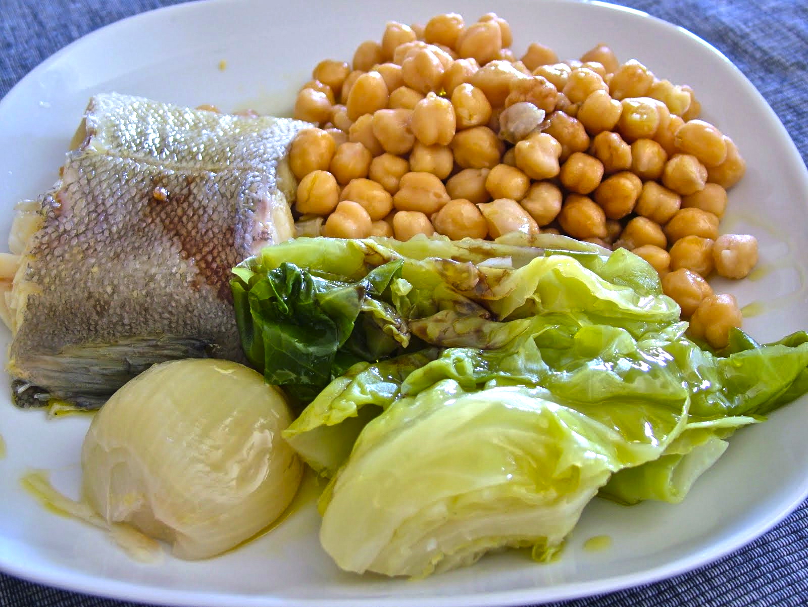 Real Men Cook Dinner: Boiled Codfish with Potatoes and Garbanzo Beans ...