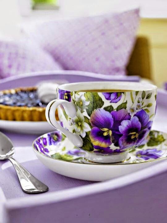 Purple Pansy Tea cup