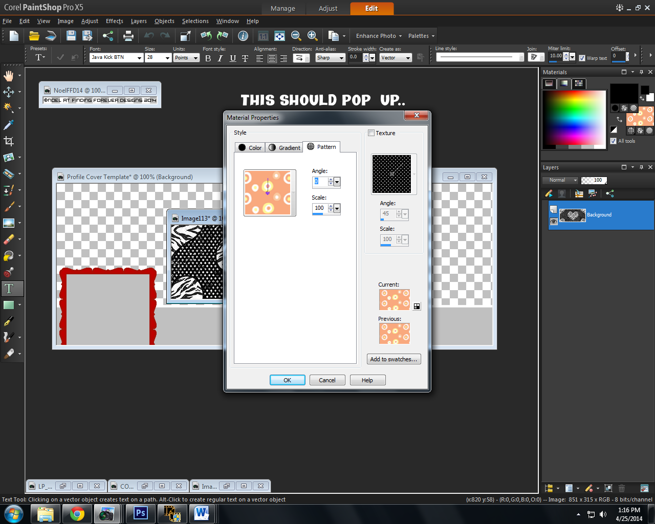 Finding Forever Designs: Fill Pattern Tutorial -- Paint Shop Pro