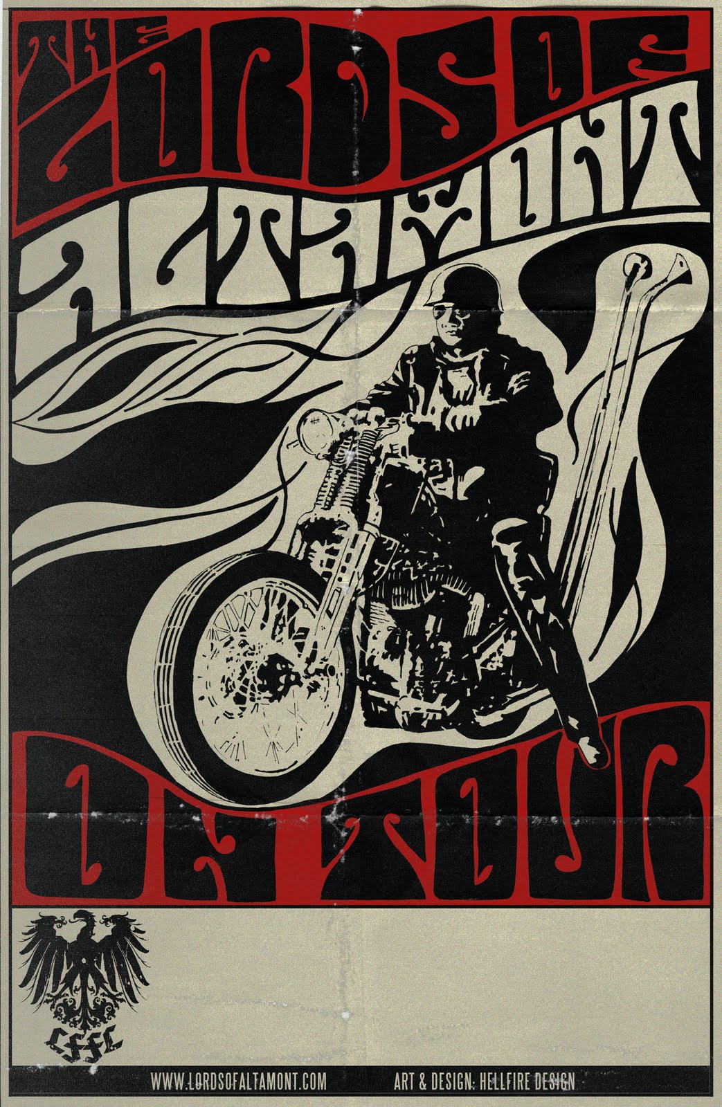 HELLFIRE DESIGN: LORDS OF ALTAMONT tour posters