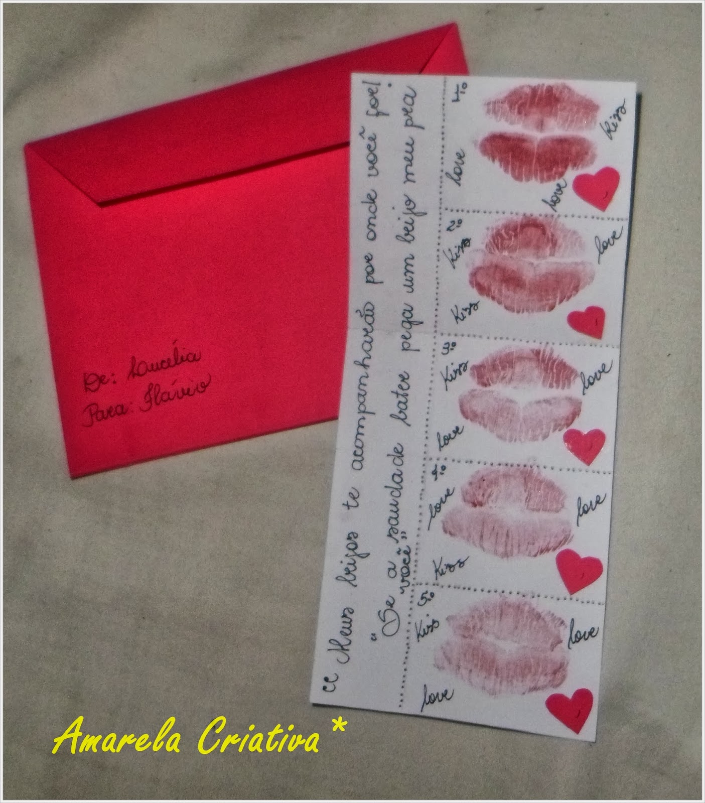 Amarela Criativa: Cartela de Beijos