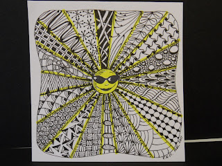 Trish's Artistic Adventures: Zentangle Inspired Art - Sun