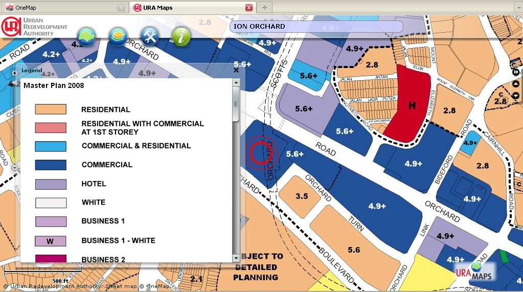 OneMap.sg: Services Icon - URA Maps