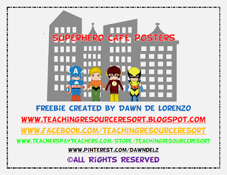 Classroom Freebies Too: Superhero CAFE Headers