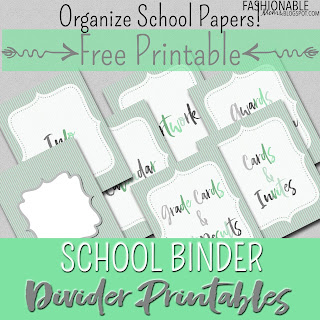 My Fashionable Designs: Free Printable: School Binder Divider Pages!