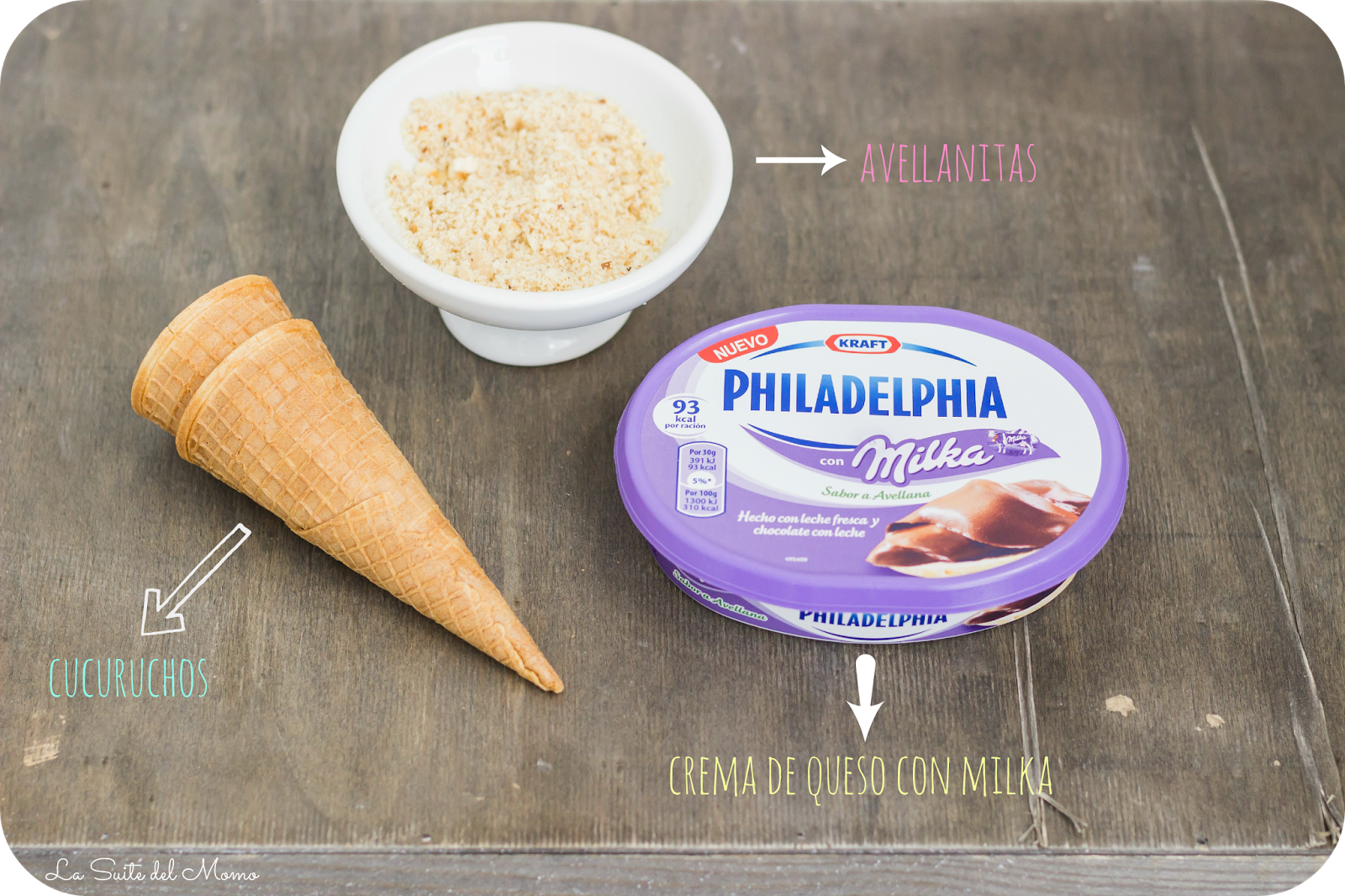 La Suite del Momo: Helado de philadelphia con Milka sabor avellanas.