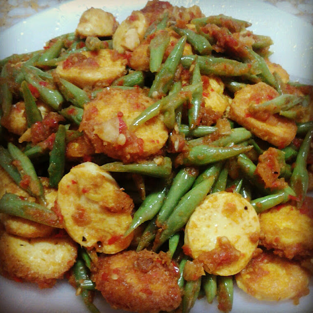 I Am Fatin :. *~: [Recipe] Tumis Sambal Tauhu Jepun & Buncis