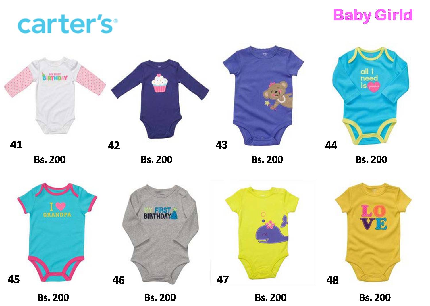 Venta de Ropa de niño marca Carter: Catálogo de Ropa de Niña