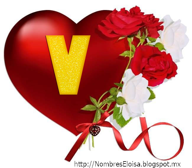 NombresEloisa.com: Corazón rojo con ALFABETO