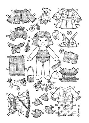 Karen`s Paper Dolls: Ditte 1-2 Paper Doll to Colour. Ditte 1-2 ...