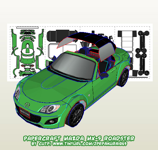 Ninjatoes' papercraft weblog: Papercraft 2011 Mazda MX-5 Roadster / Miata