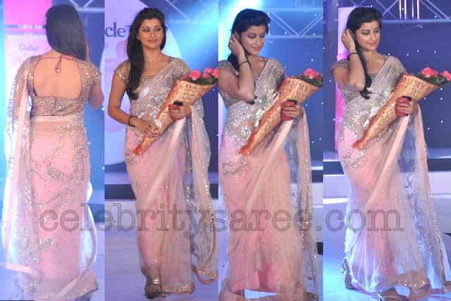 Embroidery Prince cut Blouse with Tissue Sari - Saree Blouse Patterns