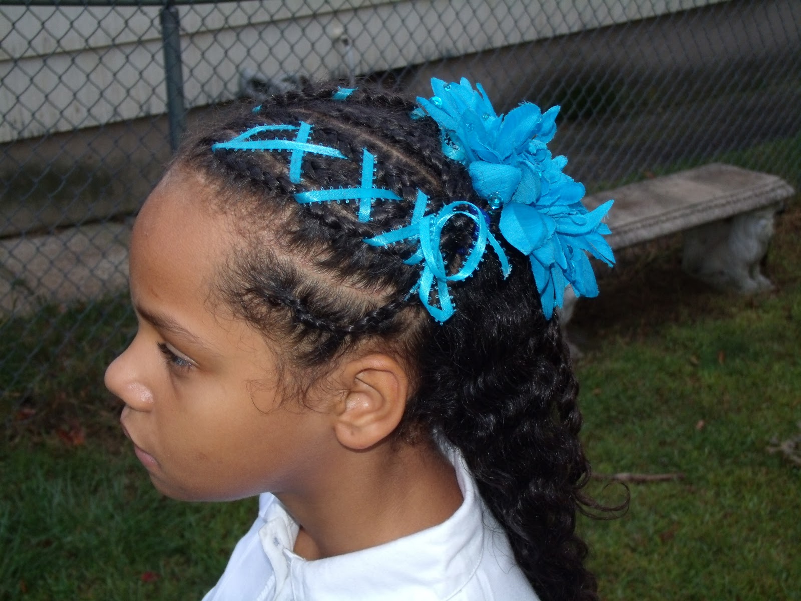 Different Kinds of Curls: Cornrows, ribbons, braid outs, and a big blue ...