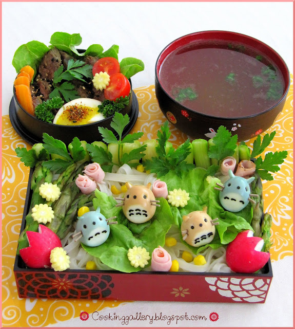 Totoro & Chu Totoro in the Forest Bento | Cooking Gallery