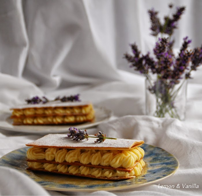 Lemon & Vanilla: Lavender custard and fillo millefeuilles / Mil folhas ...