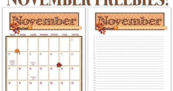 {FREEBIES} November Calendar + Gratitude Sheet! - My Computer is My Canvas