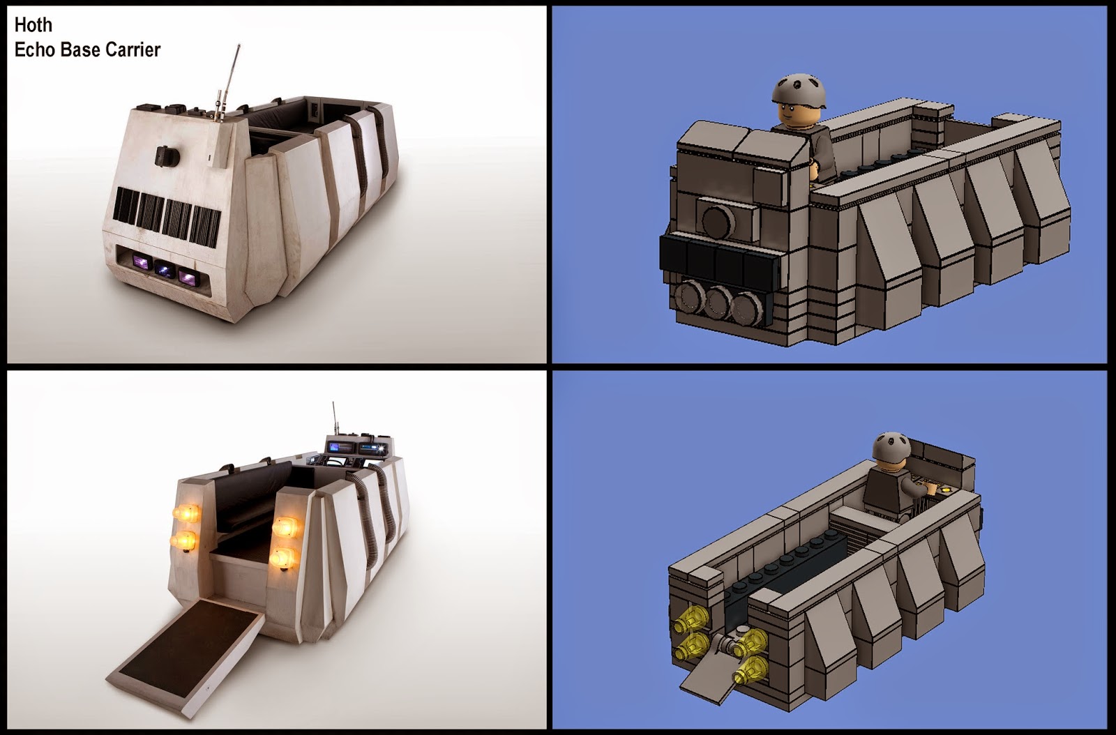 Houge Sandwich: Lego Hoth and Yavin hangar carriers