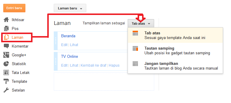 Cara Membuat Sub Menu pada Template Bawaan Blog - Firamba.com