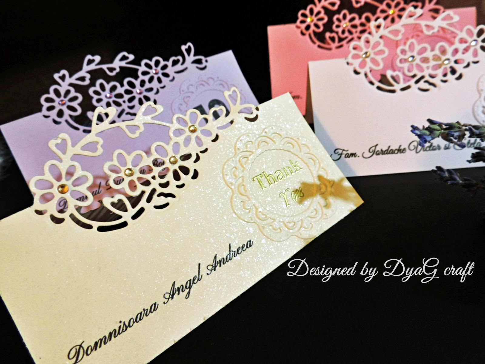 Carduri de multumire nunta/Numere de masa Flower 2in1 | Handmade Atelier