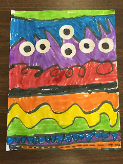Art with Ms. Thomas: First Grade Line Monsters