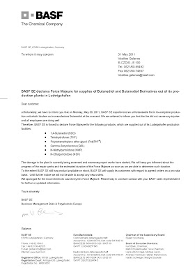 Chemical Market Info from RCU Chemical, LLC.: BASF SE Declares Force ...