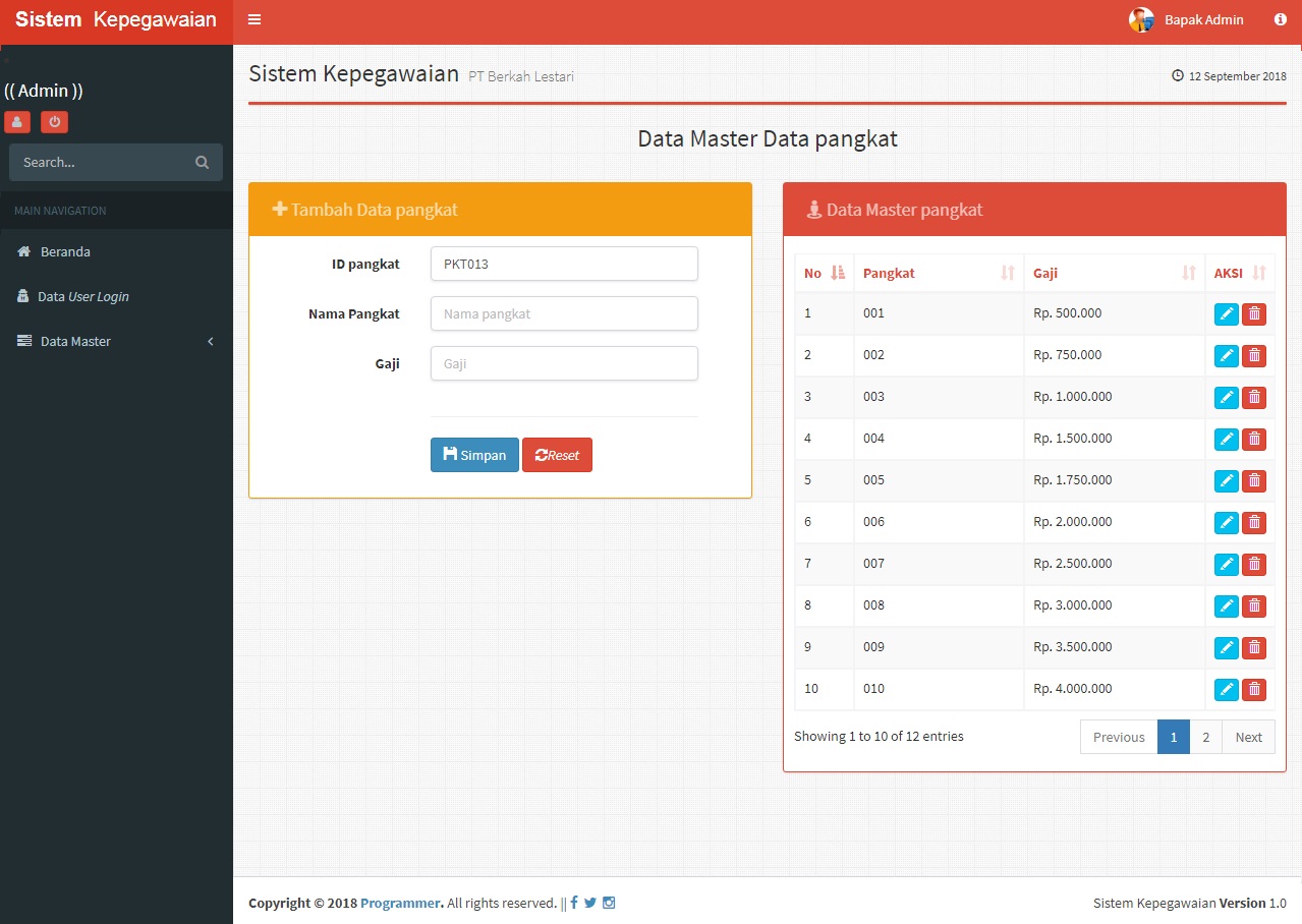 Source Code Pengolahan Data Pegawai Berbasis WEB - Source Code