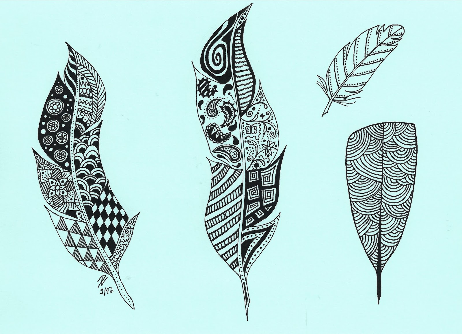 Kokopelli Design: Paint Party Friday: Feathers and shading practice