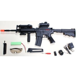 1:1 Scale RED DOT VERSION, Laser included M16 Airsoft Gun Automatic Air ...