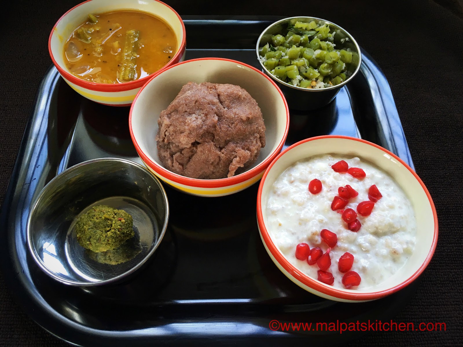MALPAT'S THAALIS - 9 (South Indian millet lunch thaali) ~ Malpats Kitchen