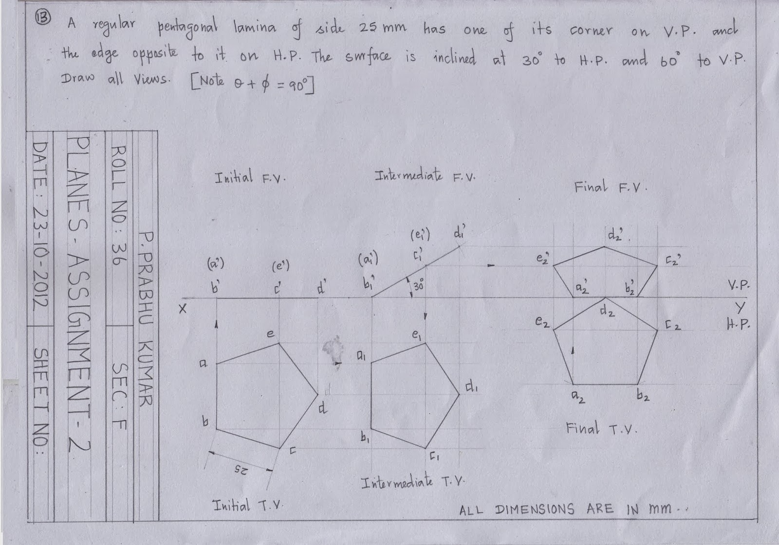 engineering graphics for engineers: projection of planes - plane ...