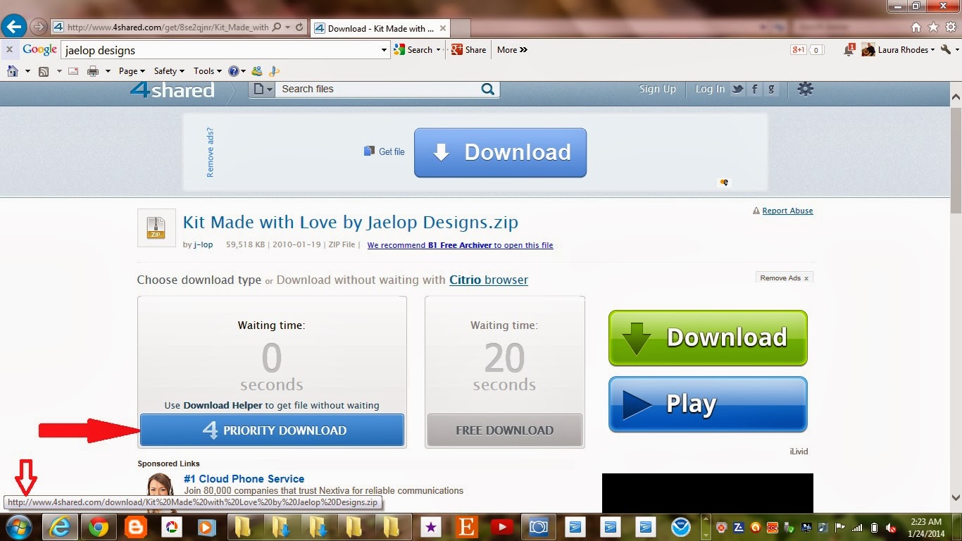 How to Download a file stored in 4Shared - Rhodes Creations
