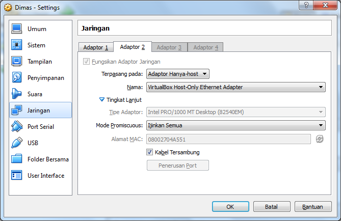 CARA SHARING KONEKSI INTERNET KE VIRTUAL BOX - Amink web
