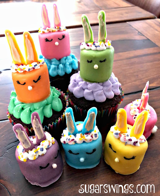Sugar Swings! Serve Some: Candy Dipped Marshmallow Bunnies for Easter