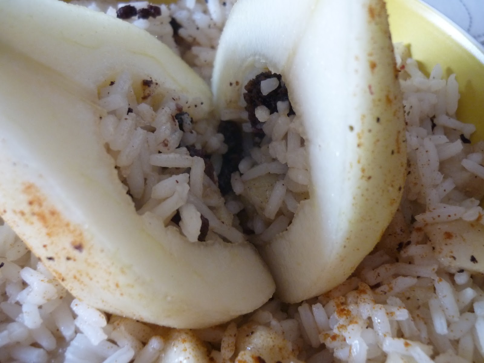 La Chef A: Peras rellenas con arroz y morcilla