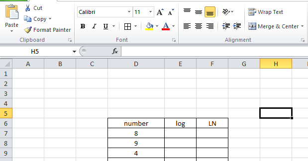langkah membuat BUILT IN FUNCTION LOG pada Ms.Excel