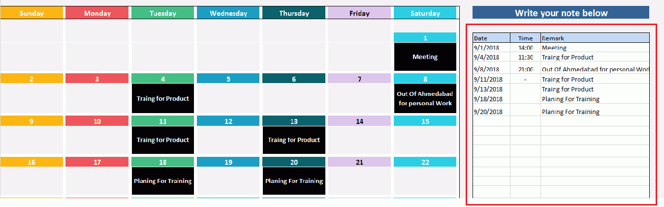 10. Latest Calendar And Notes | Best excel calendar template - Get 2 ...