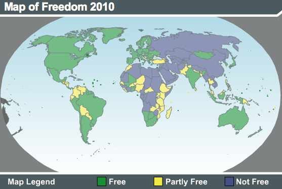 Maximizing Progress: Freedom 2010 ~ Global Map of Human Liberty...