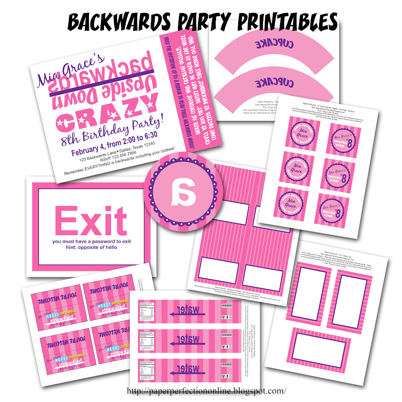 Paper Perfection: Backwards Party Invitation and Printables