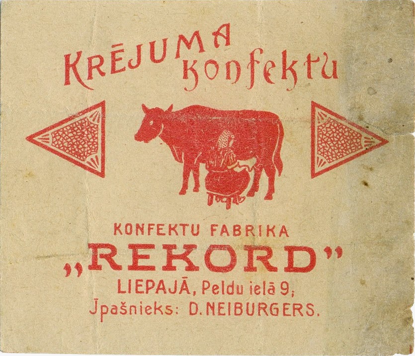 Konfektes 'Gotiņa' etiķešu kolekcija: Konfektu fabrika Rekord